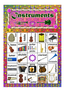 Musical Instruments Bingo 5x5 (5 pages + call sheet) | Made By Teachers