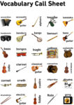 Musical Instruments Bingo 6x6 (5 pages + call sheet) | Made By Teachers