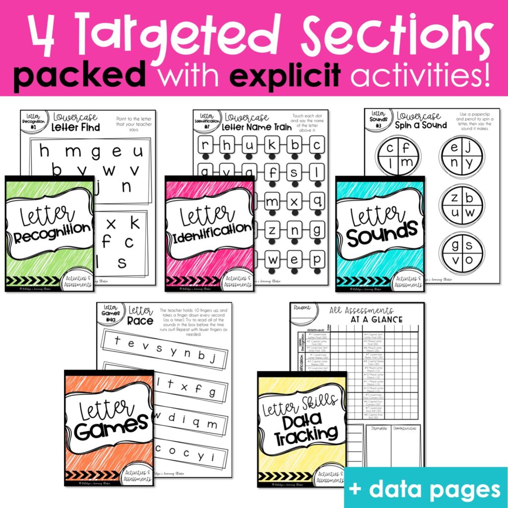 Letter Identification and Sounds Activities - No Prep Intervention ...