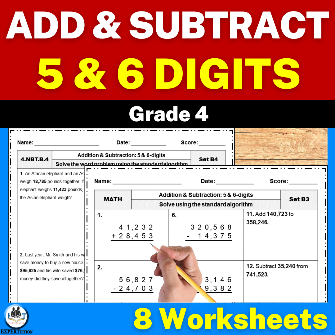 5 Digit And 6 Digit Addition And Subtraction Worksheets Made By Teachers