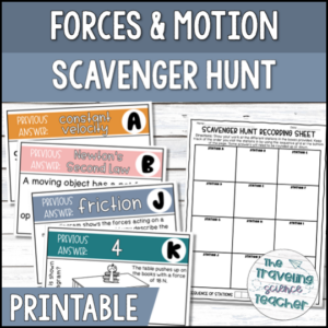 Forces and Motion Scavenger Hunt Printable Activity | Made By Teachers