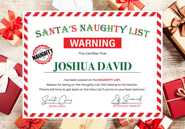Santa's Naughty and Nice List Certificate Bundle | Set of 2 Christmas ...