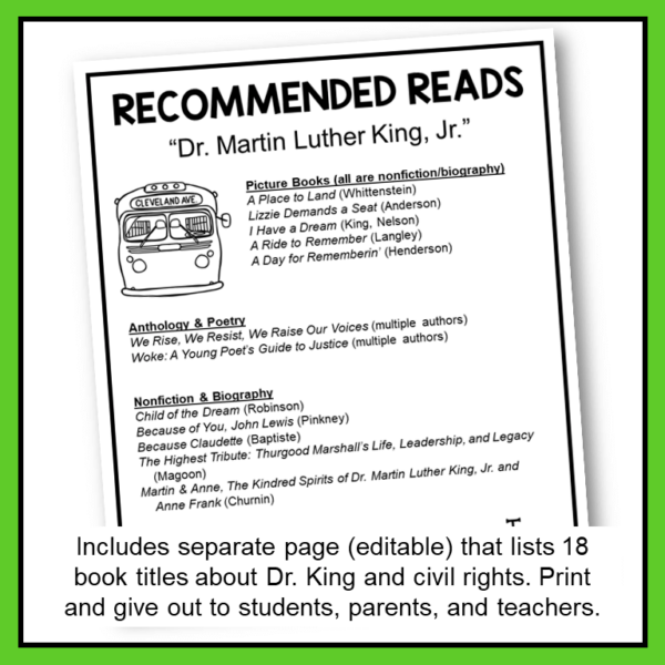 Martin Luther King Library Lesson - Black History Month - Elementary ...