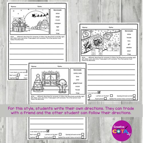 December Following Directions & Listening Comprehension Skills Coloring ...