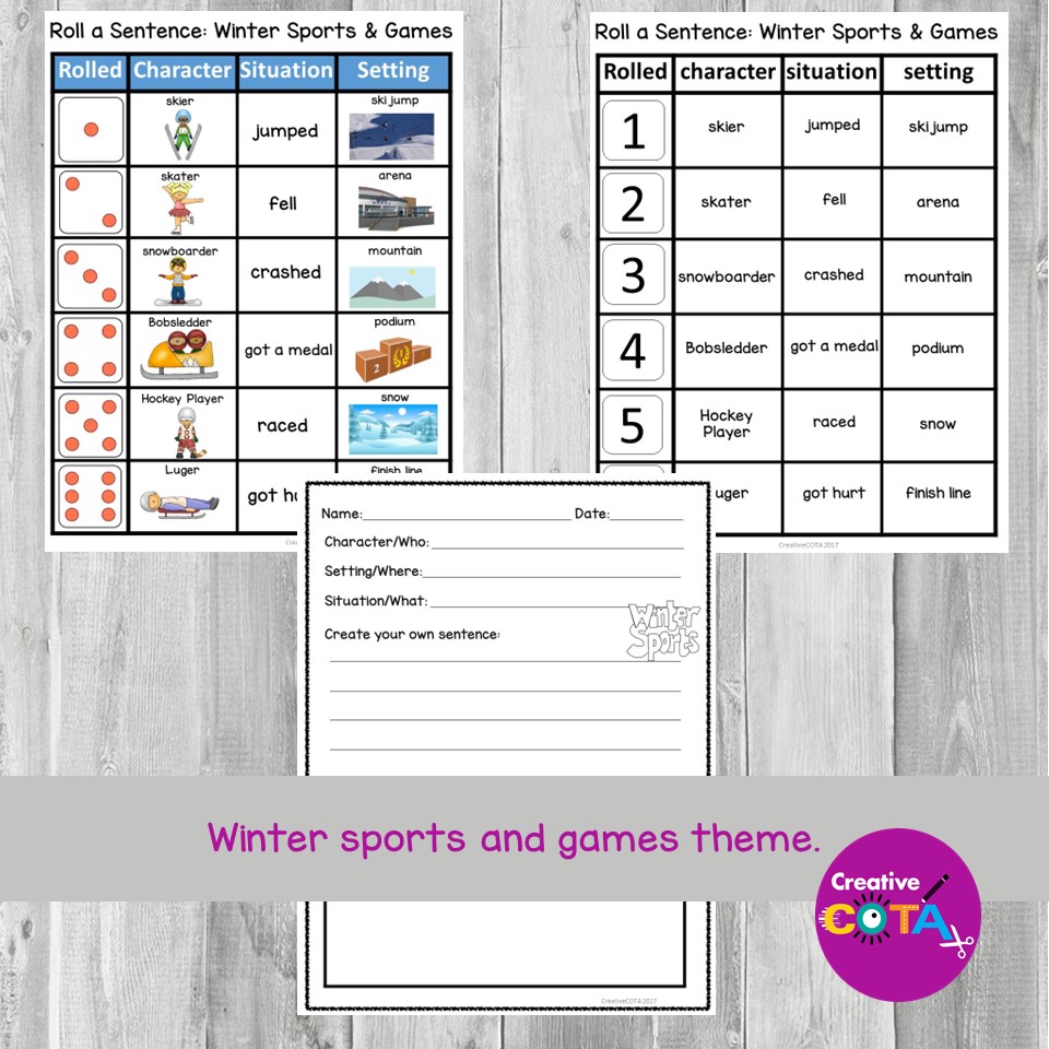 December Writing Prompts Roll a Sentence Activities | Made By Teachers
