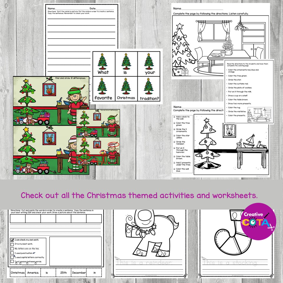 December Fine Motor and Visual Perceptual Worksheets and Activities ...