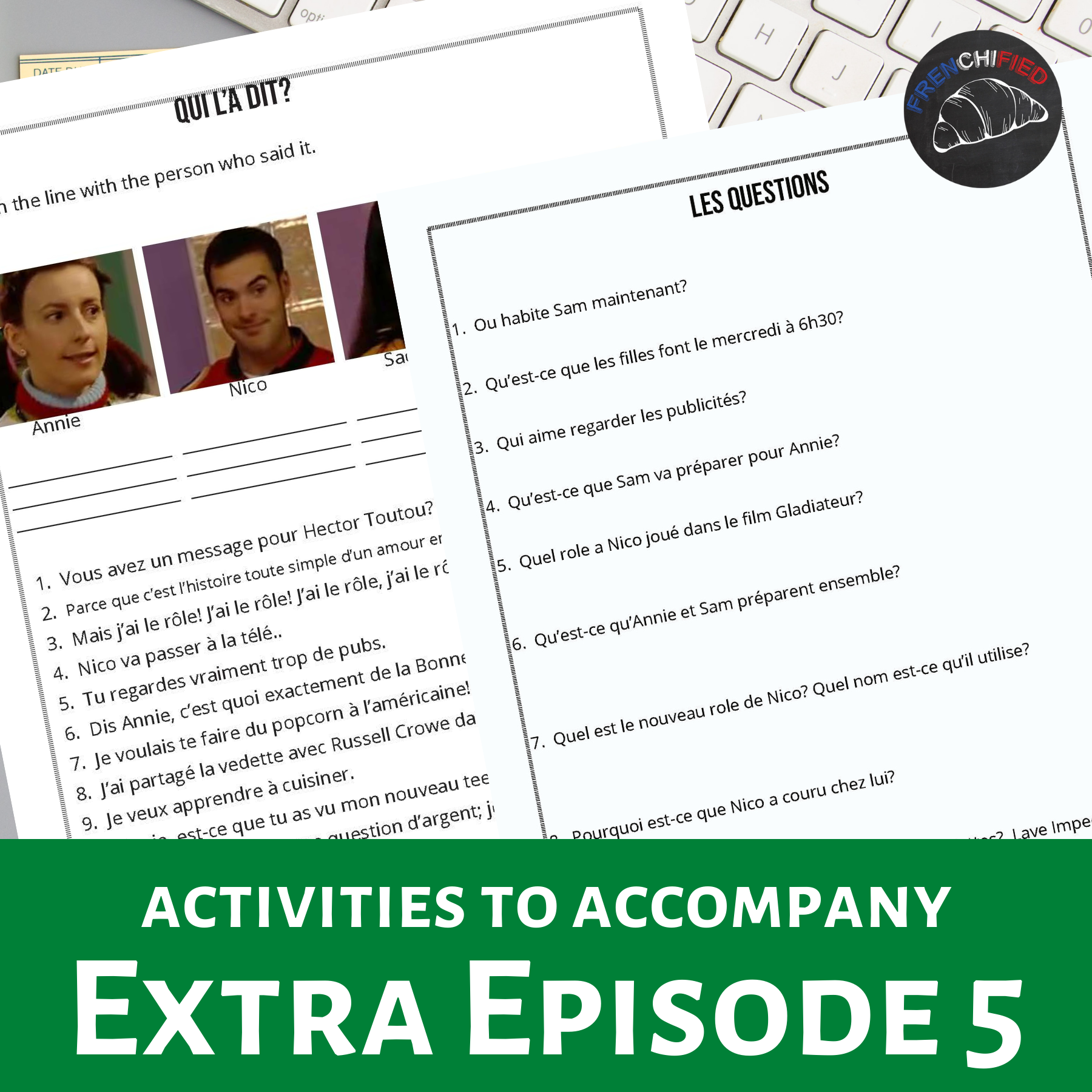French Extra activities to accompany episode 5 | Made By Teachers