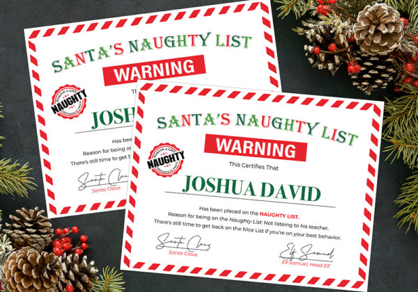 DIY Santa Christmas List Template, Custom Santa Naughty List ...