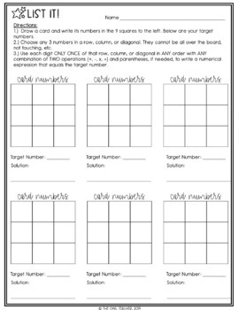 Math Operations Puzzler (Order of Operations) (Fact Fluency) | Made By ...