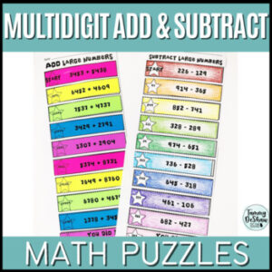 Add and Subtract Multi-digit Numbers Start2Finish Puzzles | Made By ...
