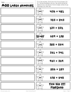 Add and Subtract Multi-digit Numbers Start2Finish Puzzles | Made By ...