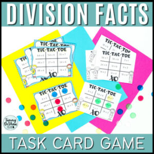 Tic Tac Toe Division Facts Task Card Game - Made By Teachers