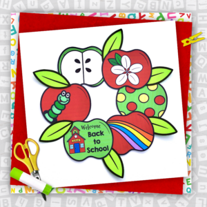 Back to School Apple Wreath Fall Craft | Made By Teachers