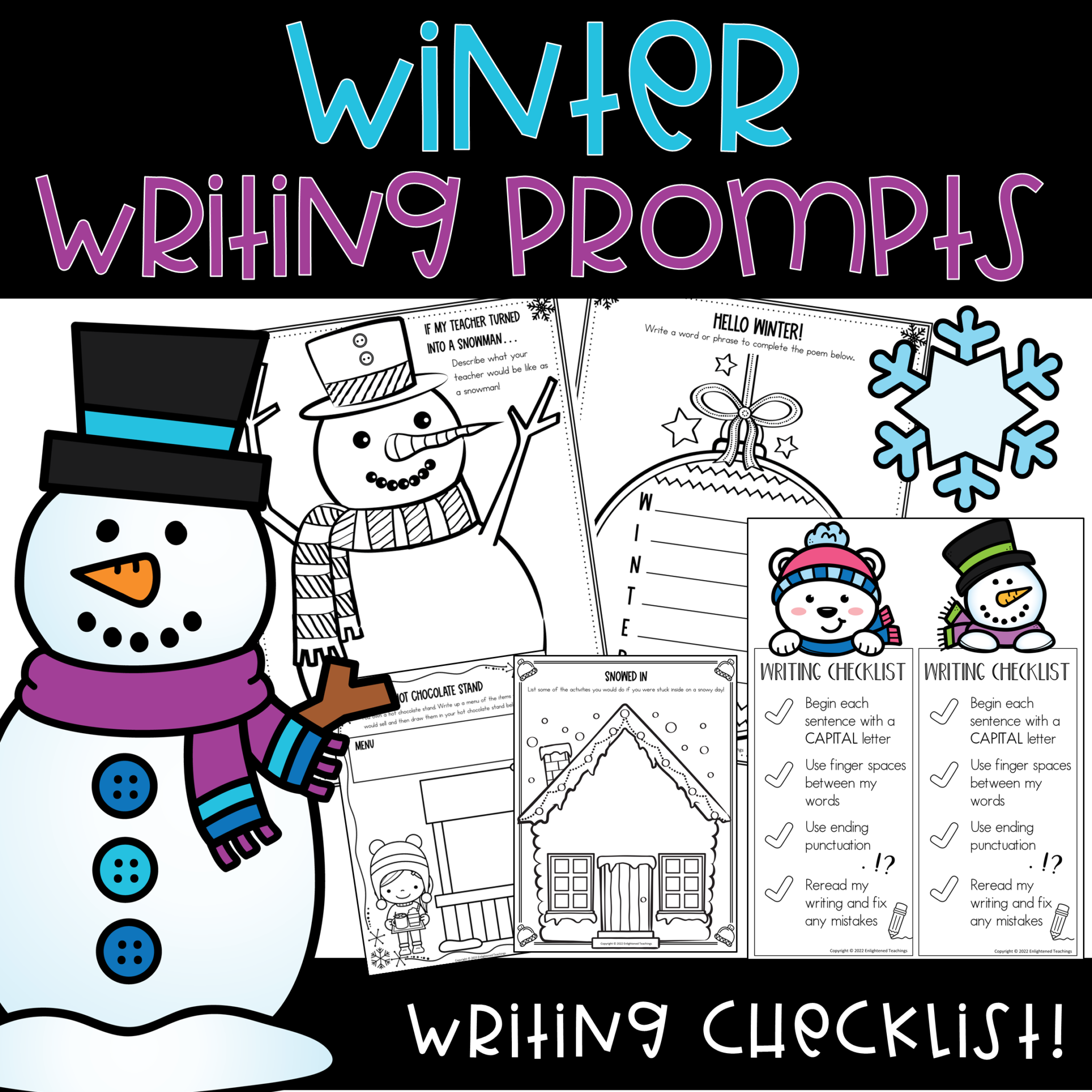 Winter Writing Prompts Winter Creative Writing Narrative Opinion Poetry ...