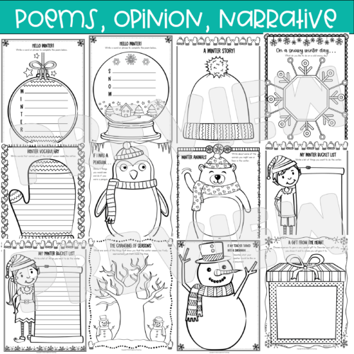 Winter Writing Prompts Winter Creative Writing Narrative Opinion Poetry ...