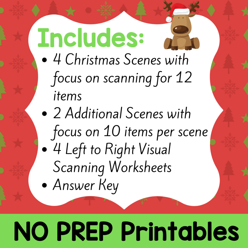 Christmas Visual Scanning Packet | Made By Teachers