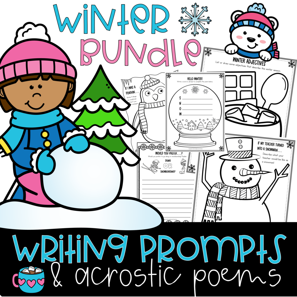 Winter Creative Writing Prompts and Winter Acrostic Poems Bundle | Made ...