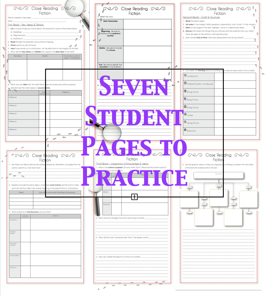 Fiction Close Reading Template & Teaching Tools | Made By Teachers