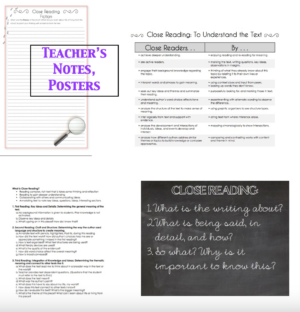 Fiction Close Reading Template & Teaching Tools | Made By Teachers