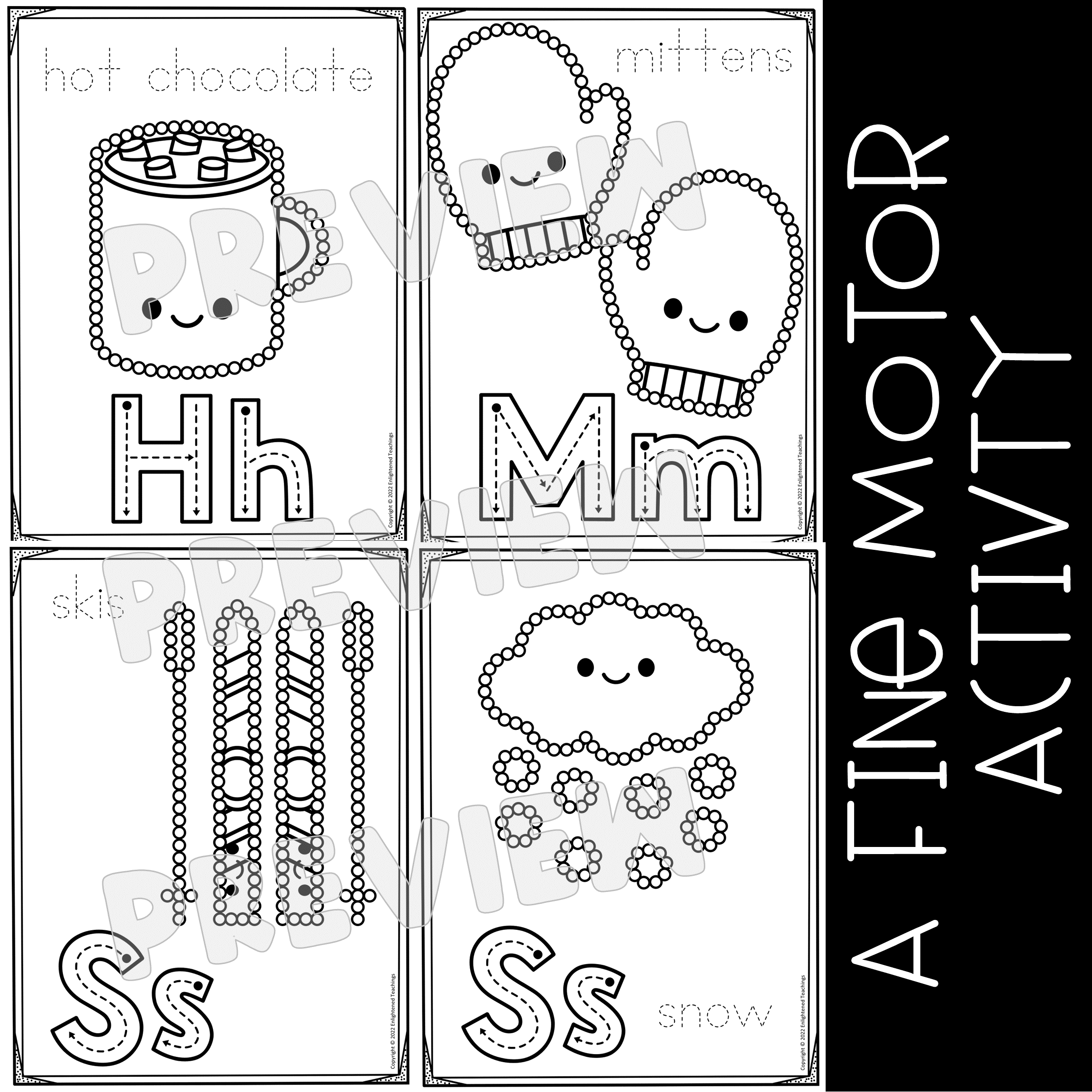 Winter Q-tip Painting Fine Motor Activity, Winter Dot Painting | Made ...