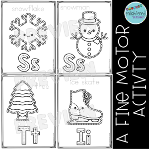 Winter Q-tip Painting Fine Motor Activity, Winter Dot Painting | Made ...