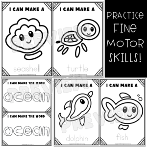 Ocean Animals Play Dough Mats Fine Motor Skills, Ocean Animals ...