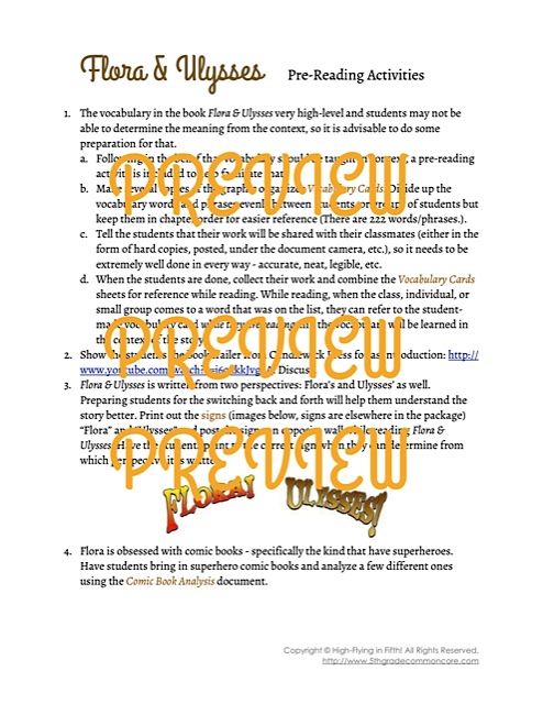 Flora & Ulysses Novel Study | Made By Teachers