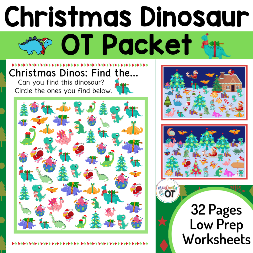 Christmas Dinosaur Occupational Therapy Packet - Made By Teachers