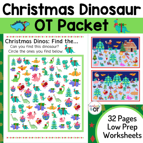 Christmas Dinosaur Occupational Therapy Packet | Made By Teachers