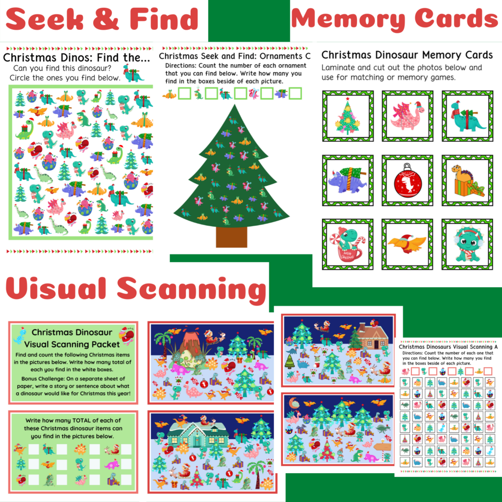 Christmas Dinosaur Occupational Therapy Packet | Made By Teachers