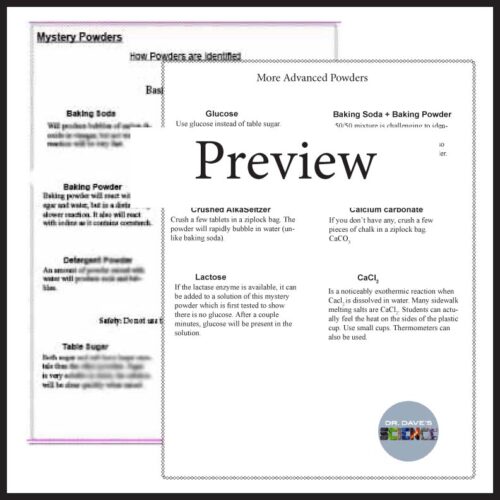 Mystery Powders Lab Chemical Reactions Activity, Chemistry | Made By ...