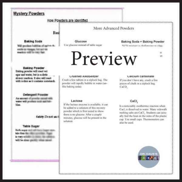 Mystery Powders Lab Chemical Reactions Activity, Chemistry | Made By ...