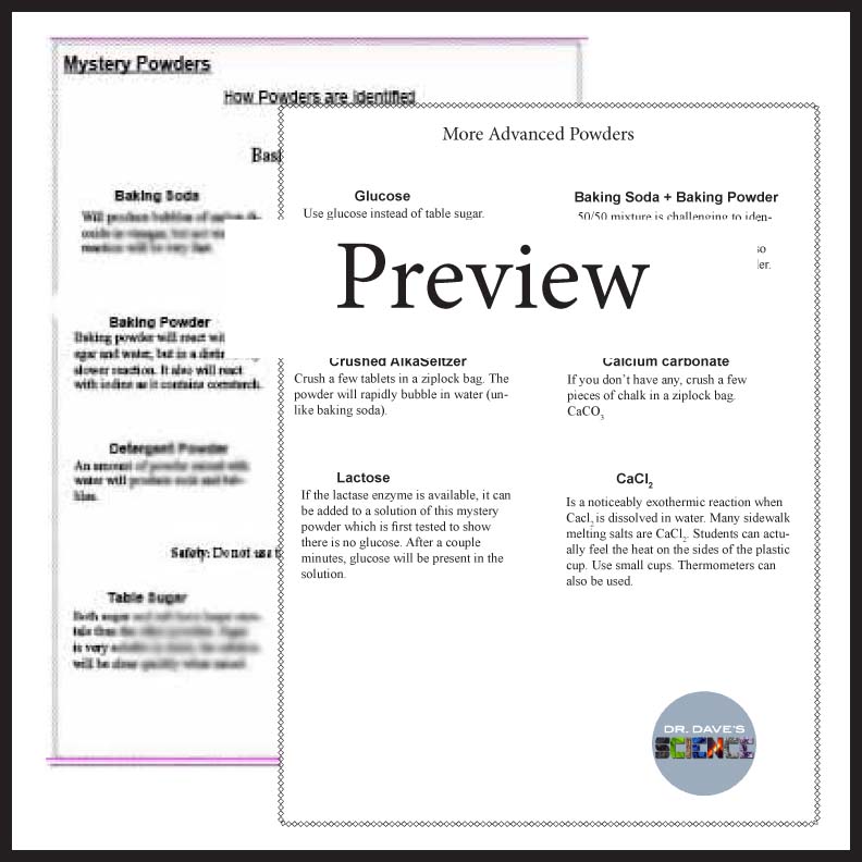 Mystery Powders Lab Chemical Reactions Activity, Chemistry | Made By ...