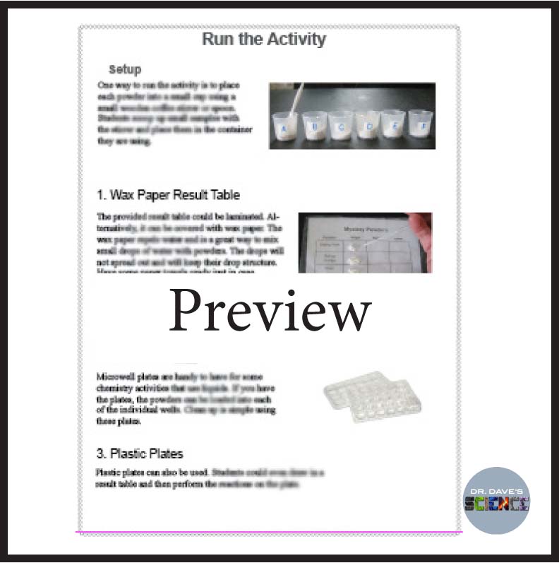 Mystery Powders Lab Chemical Reactions Activity, Chemistry | Made By ...