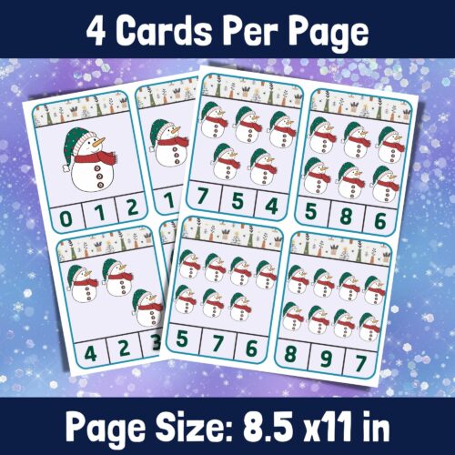Snowman Counting 1-20 And Clip Cards | Christmas Winter Count Number ...