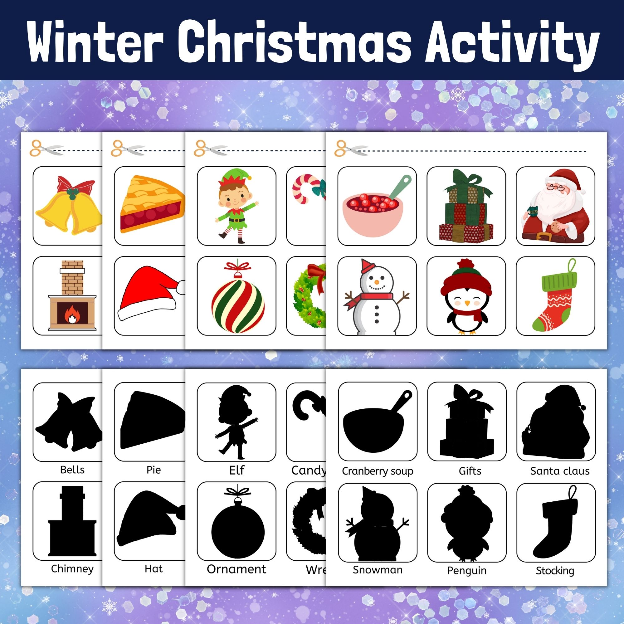 Christmas Winter Shadow Matching Cards | Christmas Activities ...