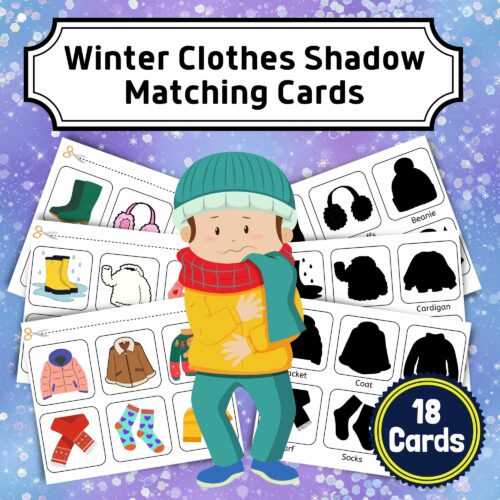 Winter Clothes Shadow Matching Cards | Christmas Activities ...