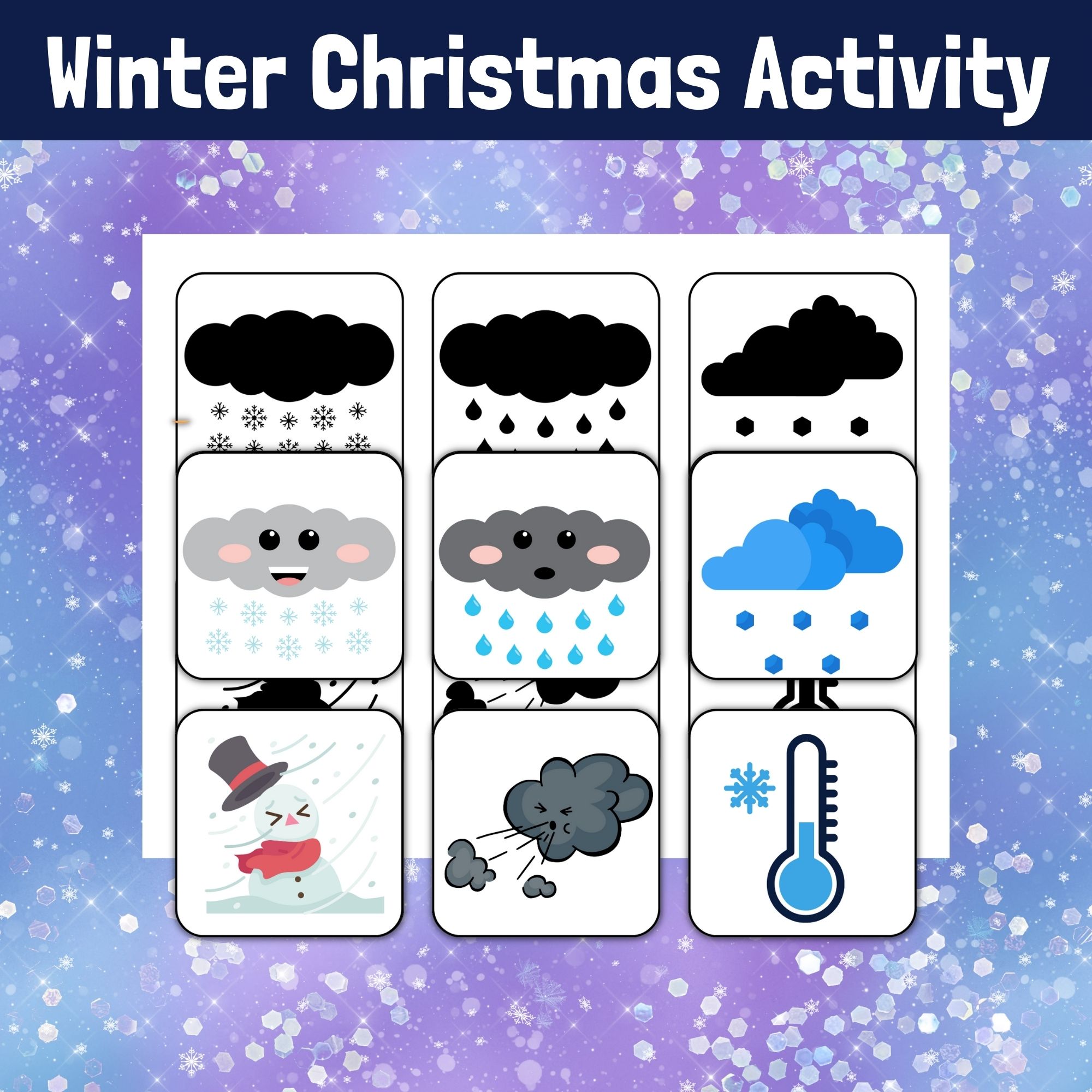 Winter Weather Shadow Matching Cards (Kindergarten & Preschool) | Made ...