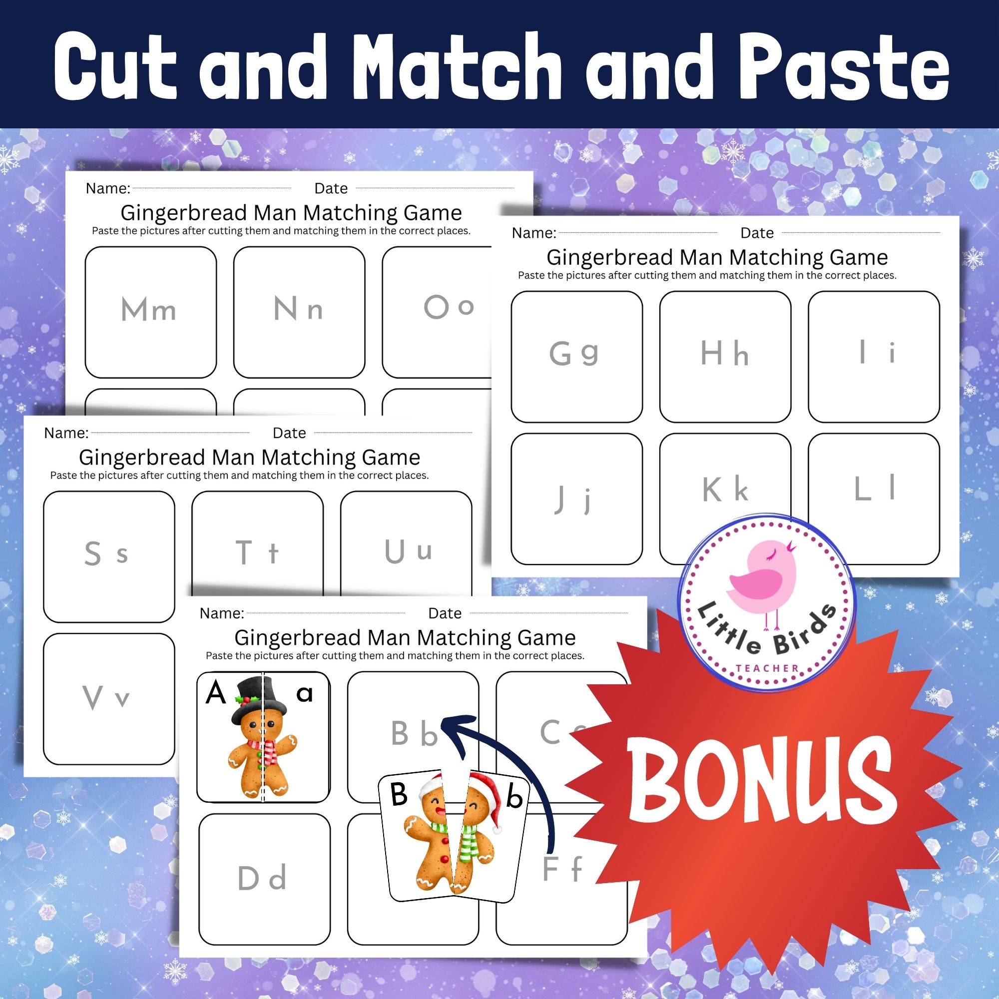 The Gingerbread Man Matching Game | Gingerbread Man Winter December ...