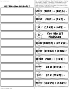 Distributive Property Math Puzzles Multiplication Properties Math ...