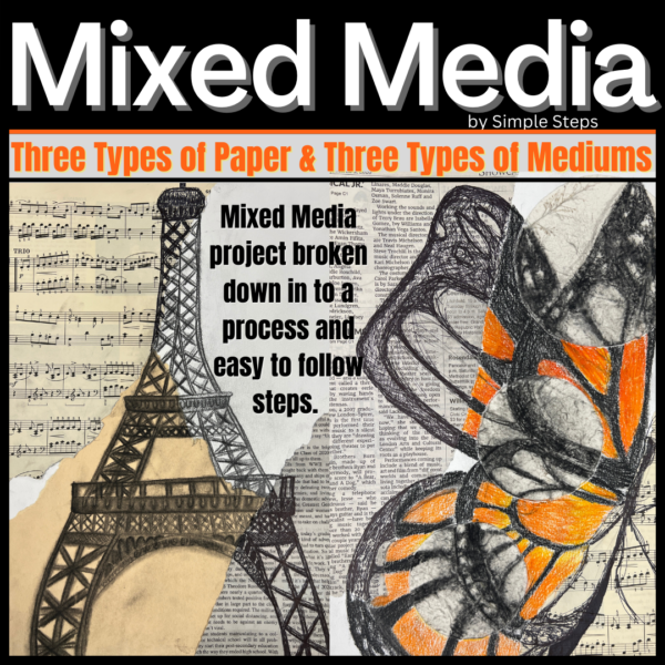 Mixed Media Artwork: Three Types of Mediums and Papers: Art Lesson ...