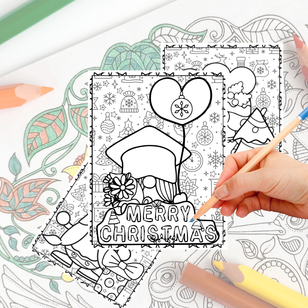 Christmas Gnomes Coloring Pages,Winter coloring for New Year, 100 ...