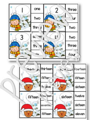 Christmas Number Word Clip Cards - Made By Teachers