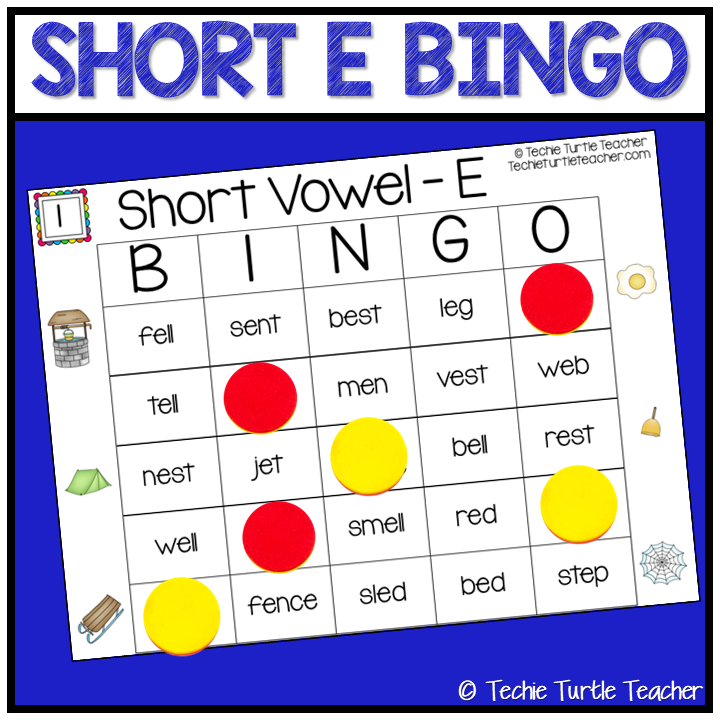 Phonics Game: Vowel Sounds Bingo - Short E - Decoding and Fluency ...