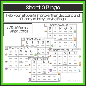 Phonics Game: Vowel Sounds Bingo - Short O - Decoding and Fluency ...