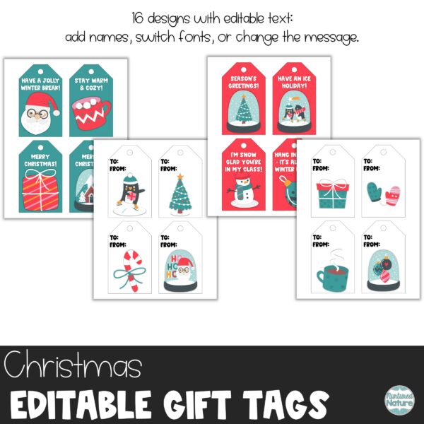 Christmas Gift Tags - Editable Tags for Student Gifts from Teacher ...