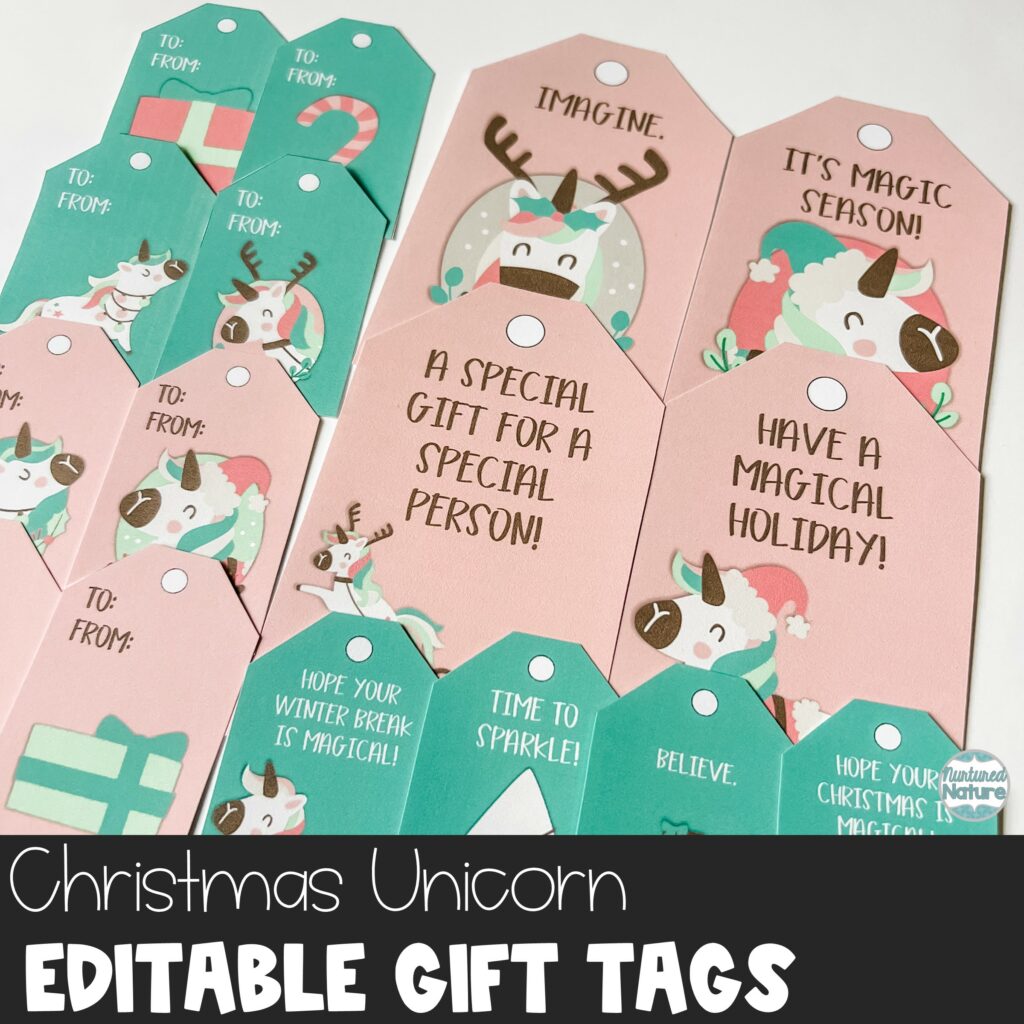 Unicorn Christmas Gift Tags - Editable Tags for Student Gifts from ...