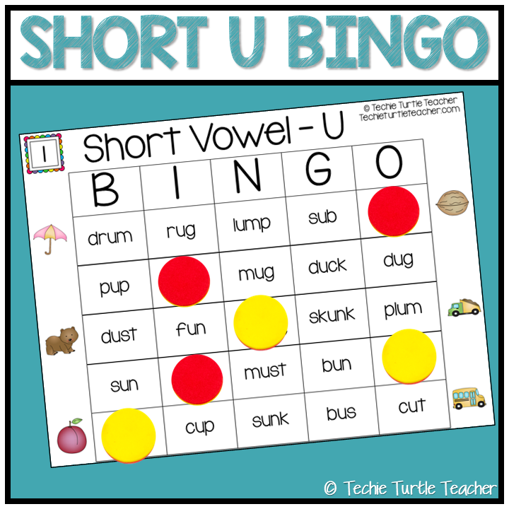 Phonics Game: Vowel Sounds Bingo - Short U - Decoding and Fluency ...