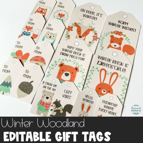 Winter Woodland Animal Gift Tags - Editable Tags for Student Gifts from ...