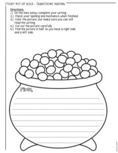 St. Patrick's Day Narrative Writing, Sequence Writing, Transitions in ...